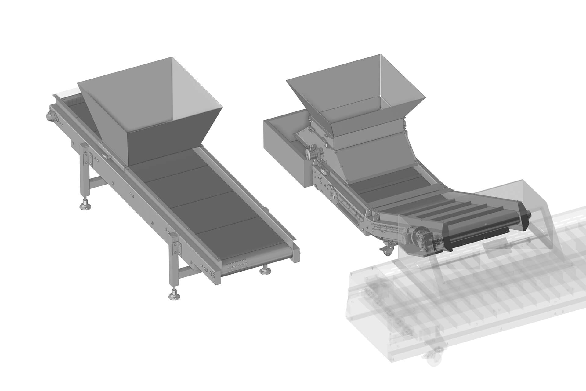 Feeder for closures, closure cooling conveyor, closure cross conveyor