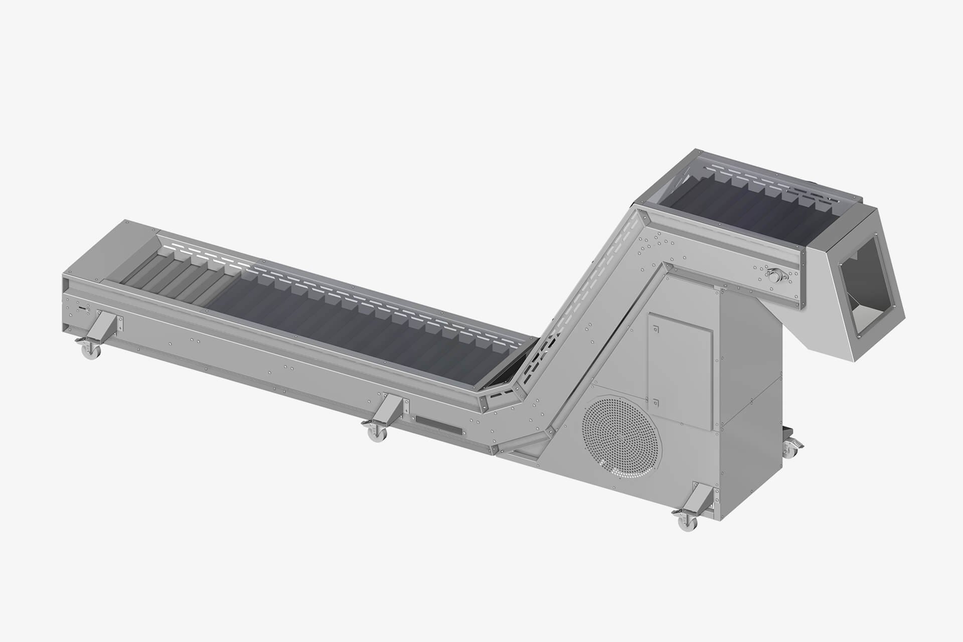 Feeder for closures, closure cooling conveyor, closure cross conveyor