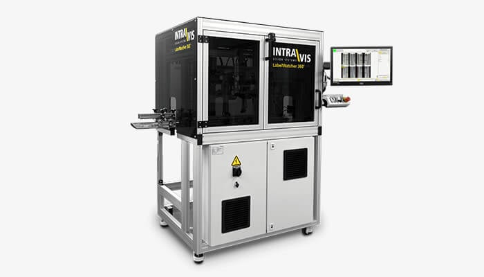 Inspection system for labels | Unoriented in any rotational position